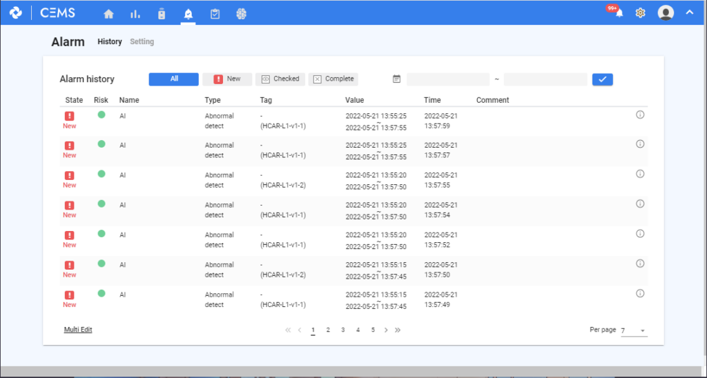 Gallery | CEMS : AI 기반 원격 장비 모니터링 및 이상 감지 서비스